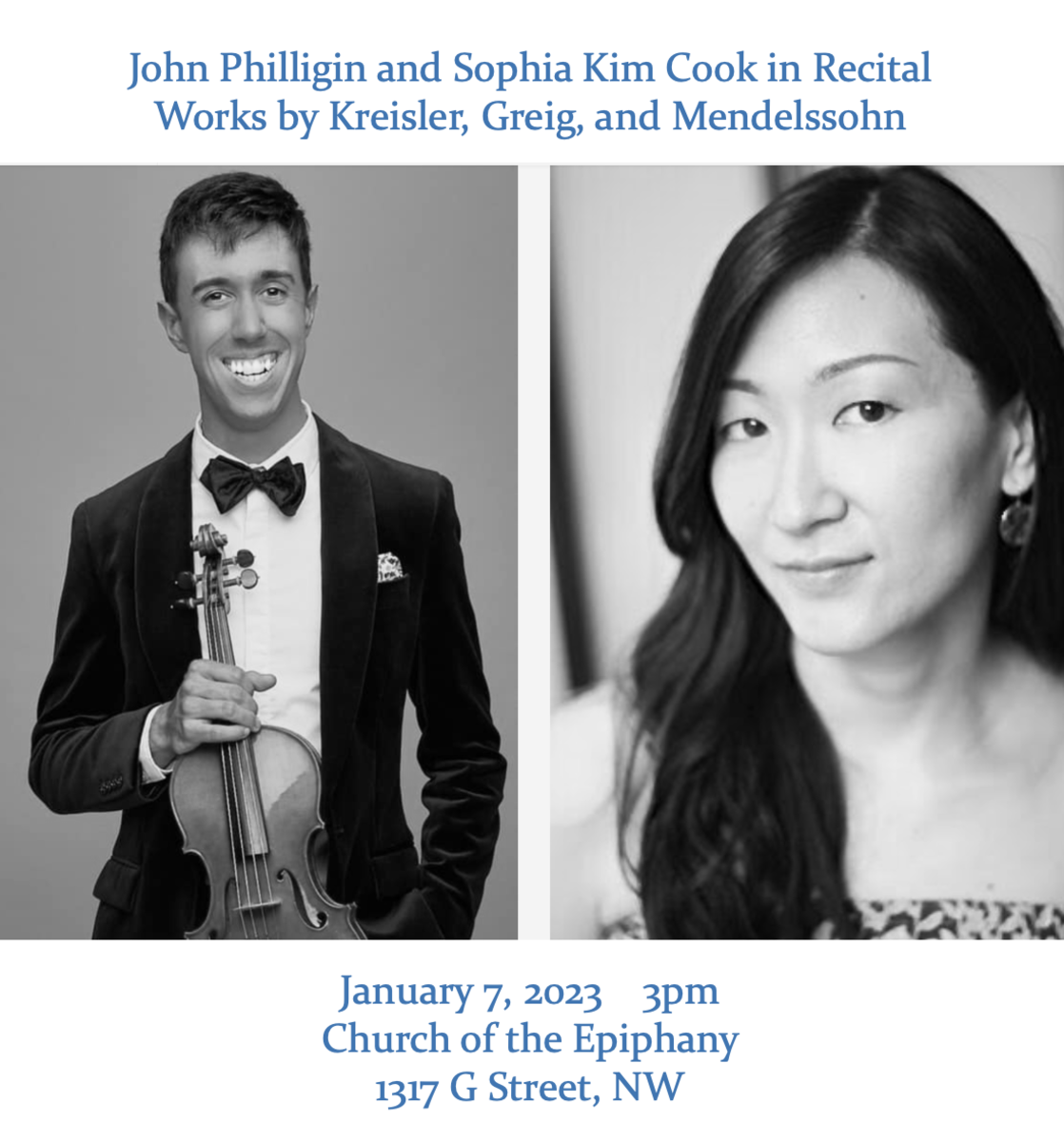 John Philligin and Sophia Kim Cook in Recital | January 07, 2023
