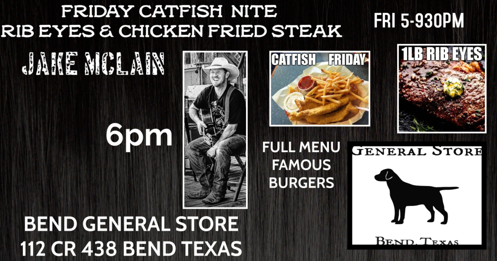 RIB EYE STEAK NIGHT AT THE BEND GENERAL STORE FRIDAY LIVE MUSIC | May ...