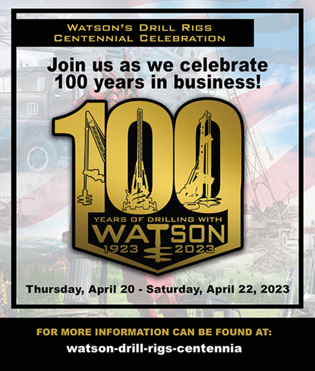 Watson Drill Rigs Centennial Celebration | April 20, 2023 - April 22, 2023