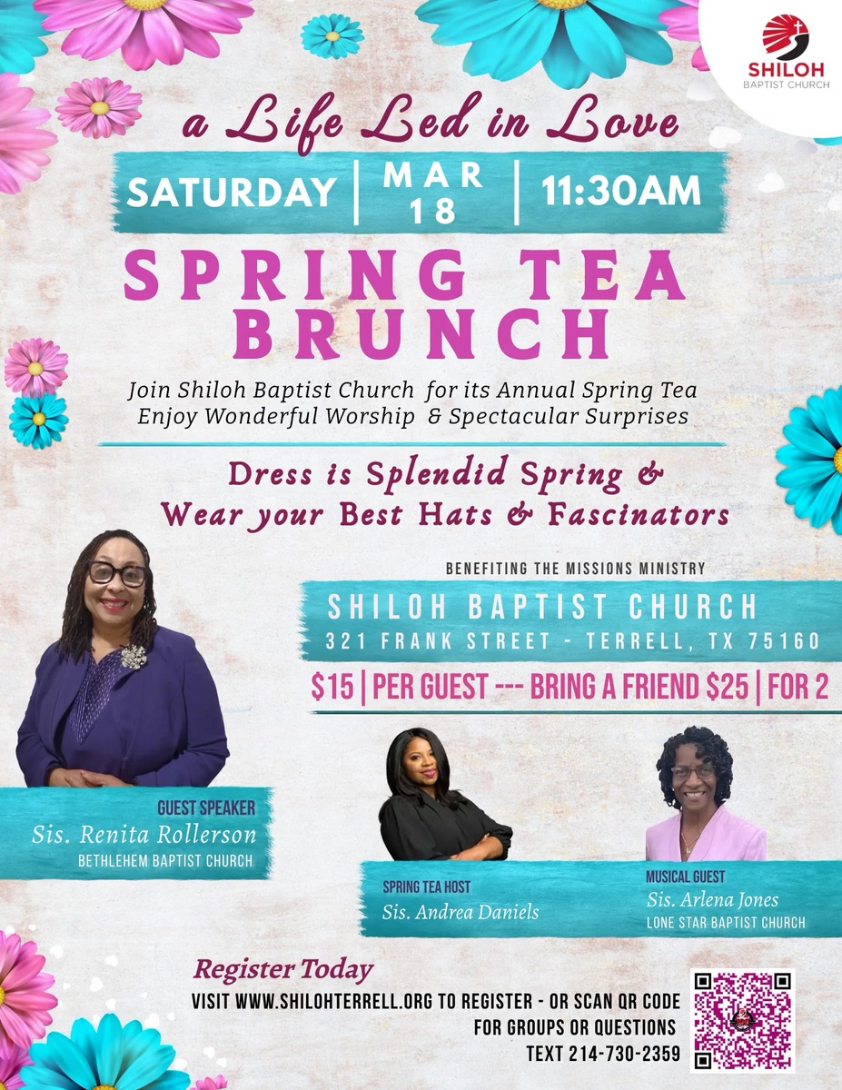 Shiloh Baptist Church Annual Spring Tea Brunch - a Life Led in Love ...