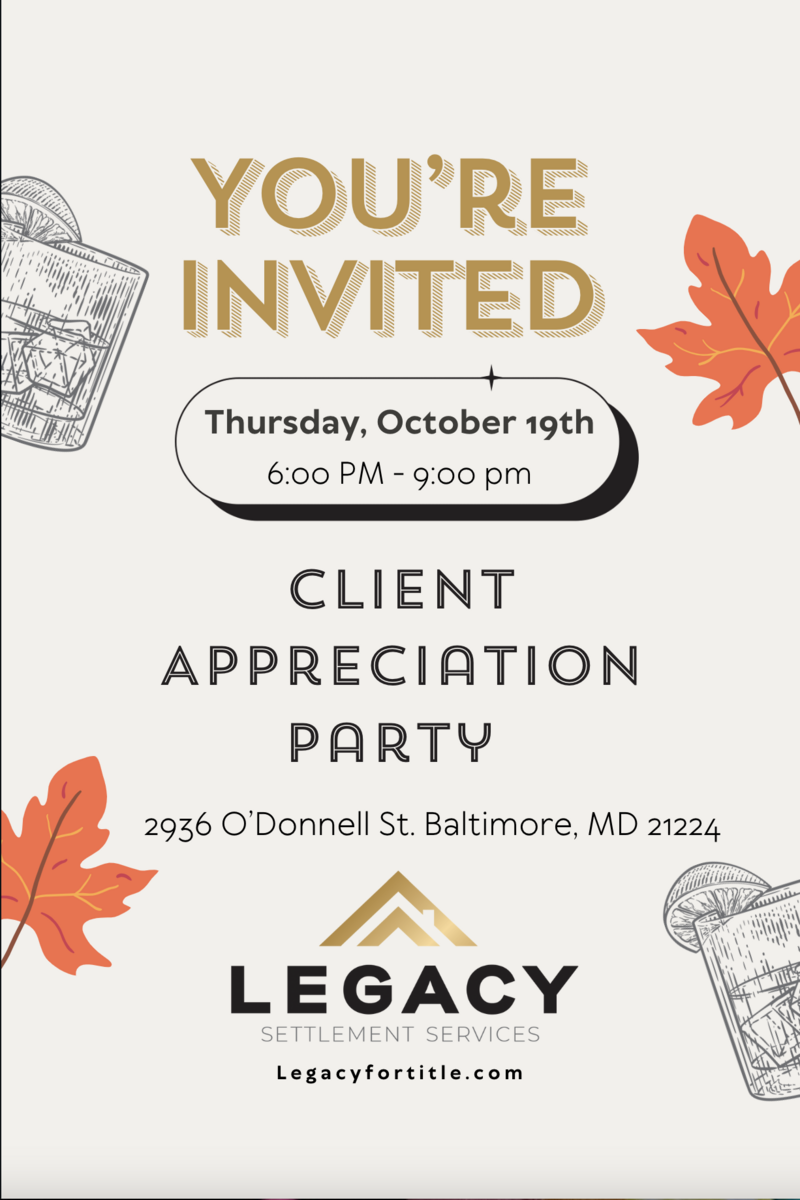 Legacy Settlement Services Fall Client Appreciation Event | October 19 ...