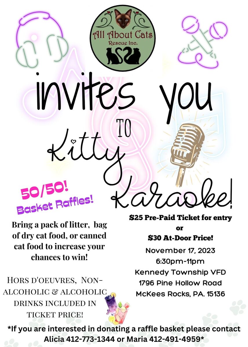 All About Cats Rescue Inc Kitty Karaoke | November 17, 2023