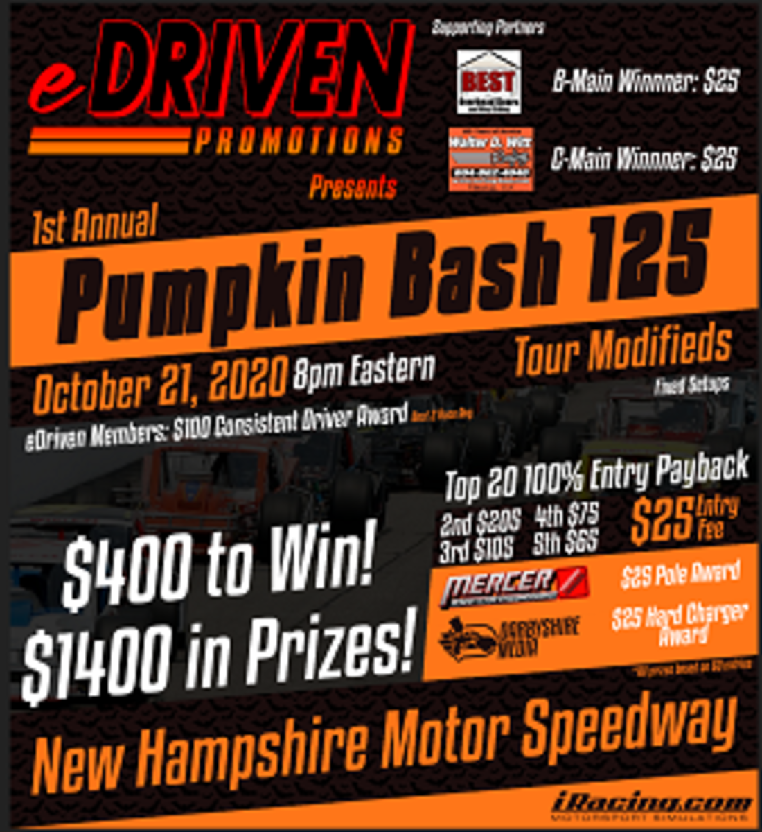 eDriven Presents the Pumpkin Bash 125 | October 21, 2020