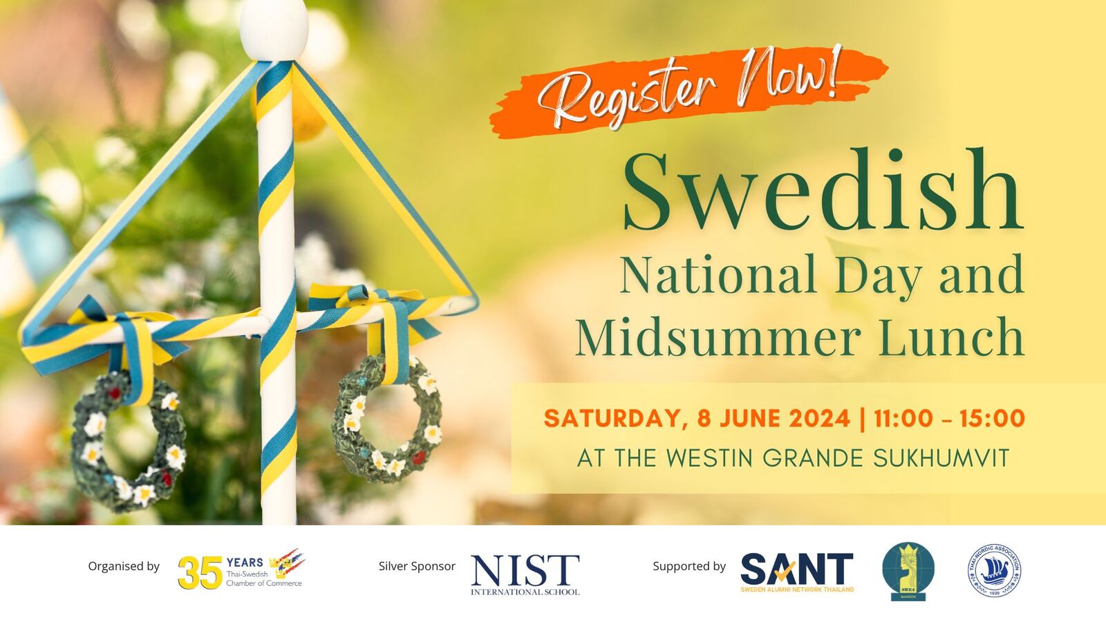 Swedish National Day and Midsummer Lunch Celebration 2024 | June 08, 2024